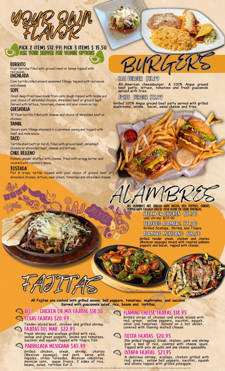 Menu – Cancun Mexican Grill Cantina