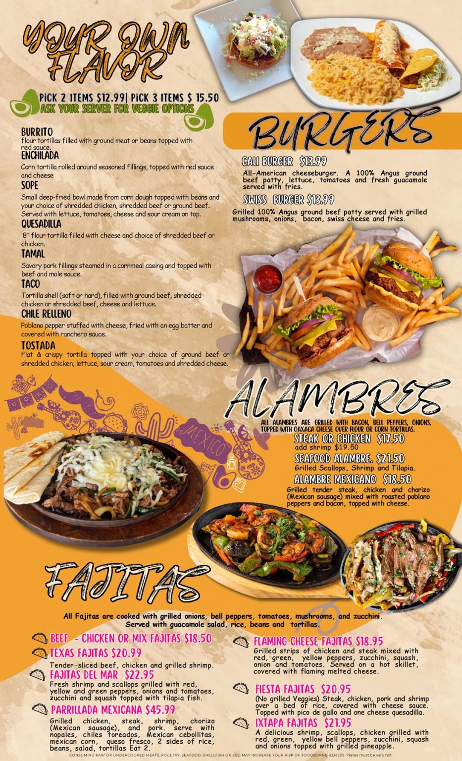 Menu – Cancun Mexican Grill Cantina